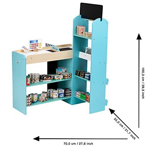 Supermarket Wood (MDF) I Modern Store incl Cash Register, Barrier & Pl ...